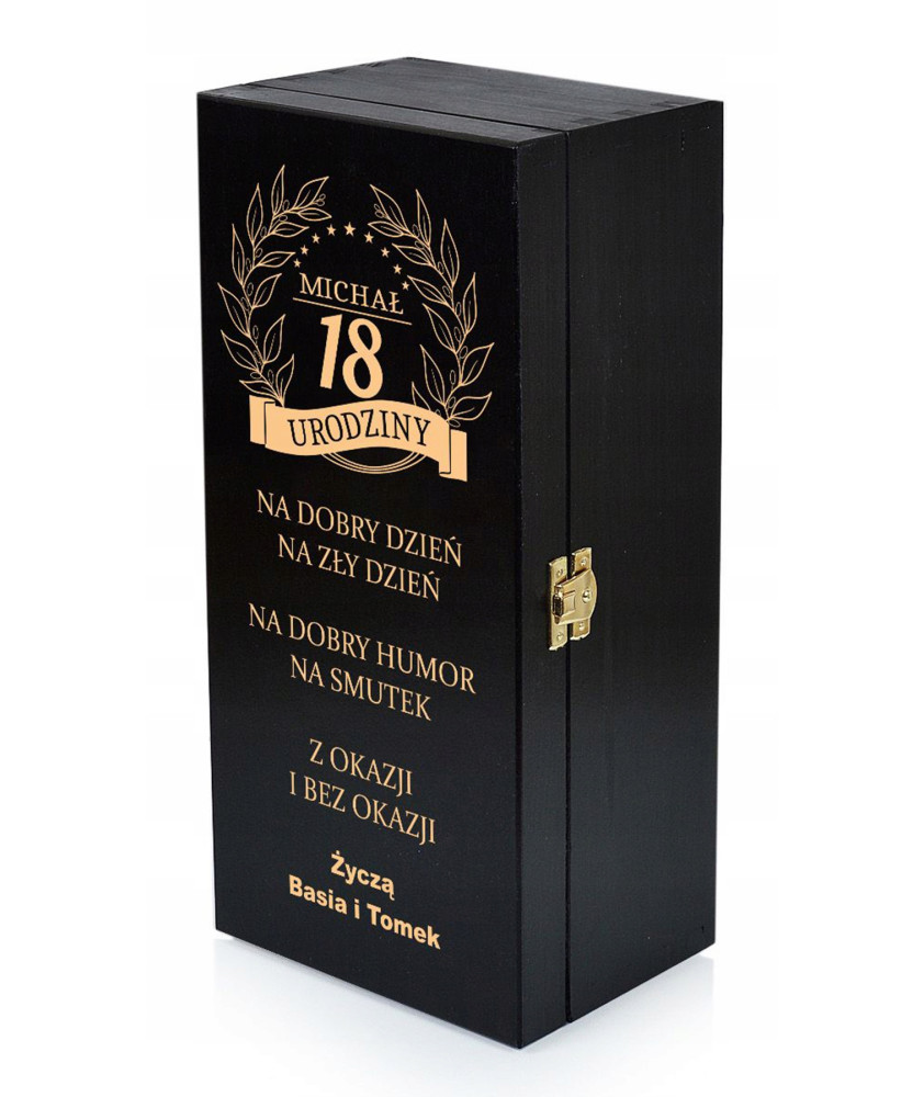 Skrzynka na alkohol prezent na 18 urodziny grawer